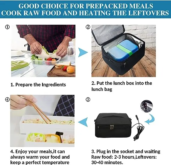 Portable 12V Personal Food Warmer Oven Electronic Indoor Reheating Oven ...
