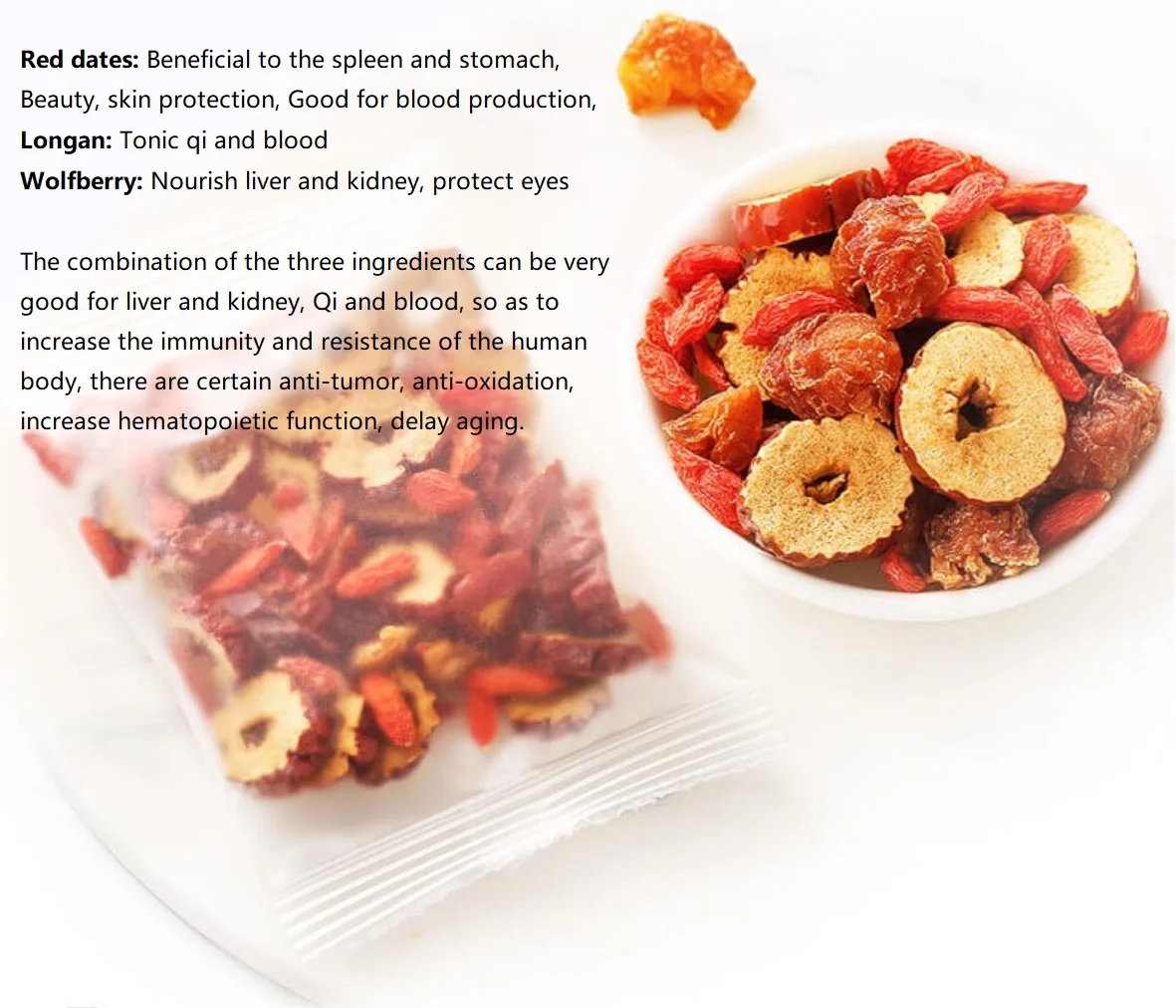 Private Label Red Jujube Longan Goji Berry Health Tea