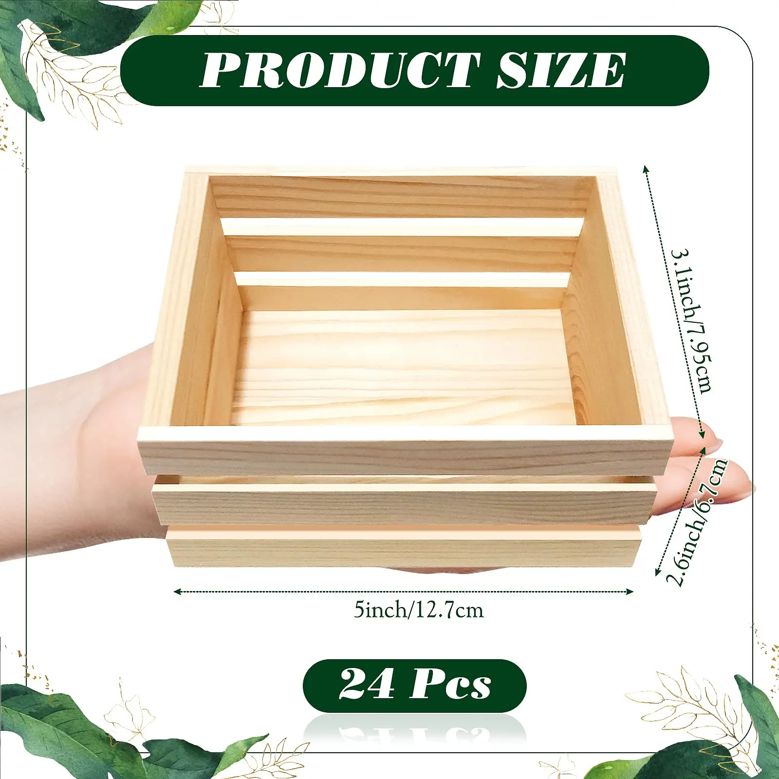 24 Pcs Small Wooden Crates Unfinished Handmade Storage Box Mini Craft ...