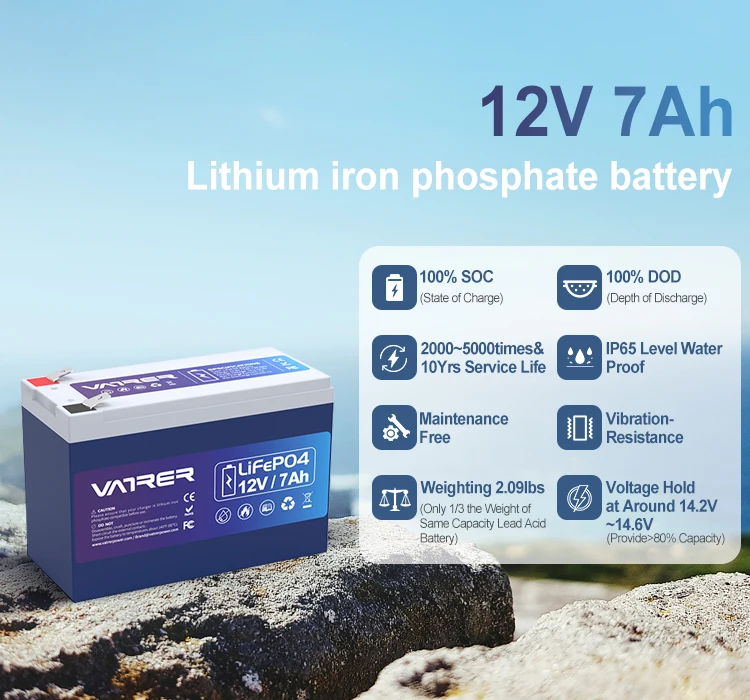 12v 7ah Lifepo4 Rechargeable Li-ion Battery 12.8v Deep Cycle Energy ...