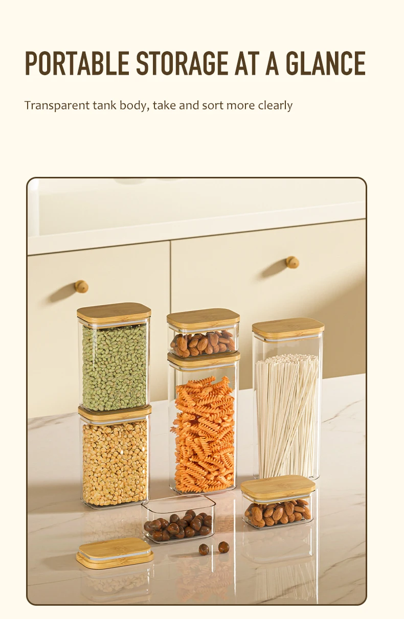 Transparent Plastic Airtight Kitchen Food Storage Container Set With ...