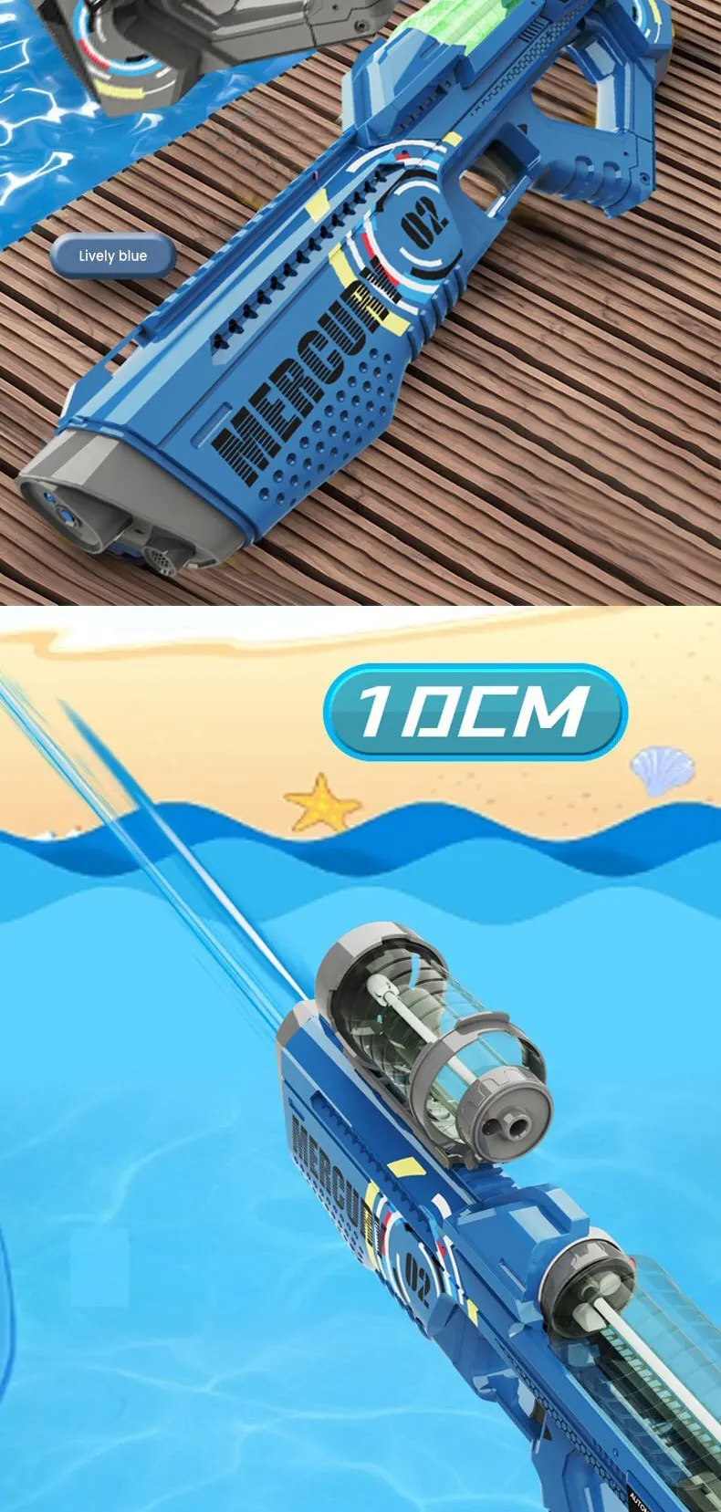 Battery-powered Water Gun Automatic Led Water Blaster Gun Electric ...