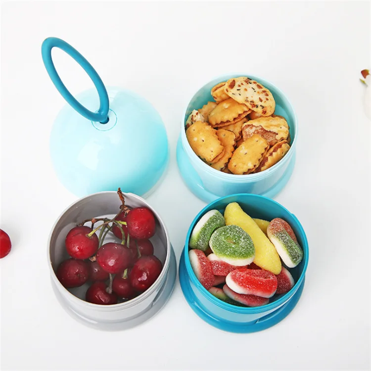 3 Layers Toddle Snacks Candy Container Essential Cereal Cartoon Infant ...
