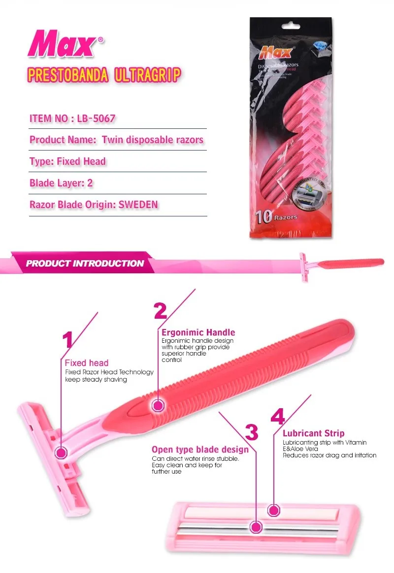 Liyu Twin Blade Disposable Lady Razor - Buy Girls Razor,Eco Razor,Liyu ...