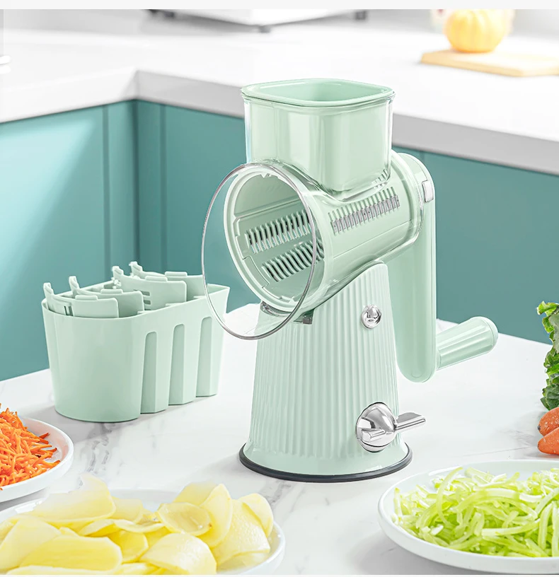 Rotary Cheese Grater Shredder Chopper Round Tumbling Box Mandoline ...