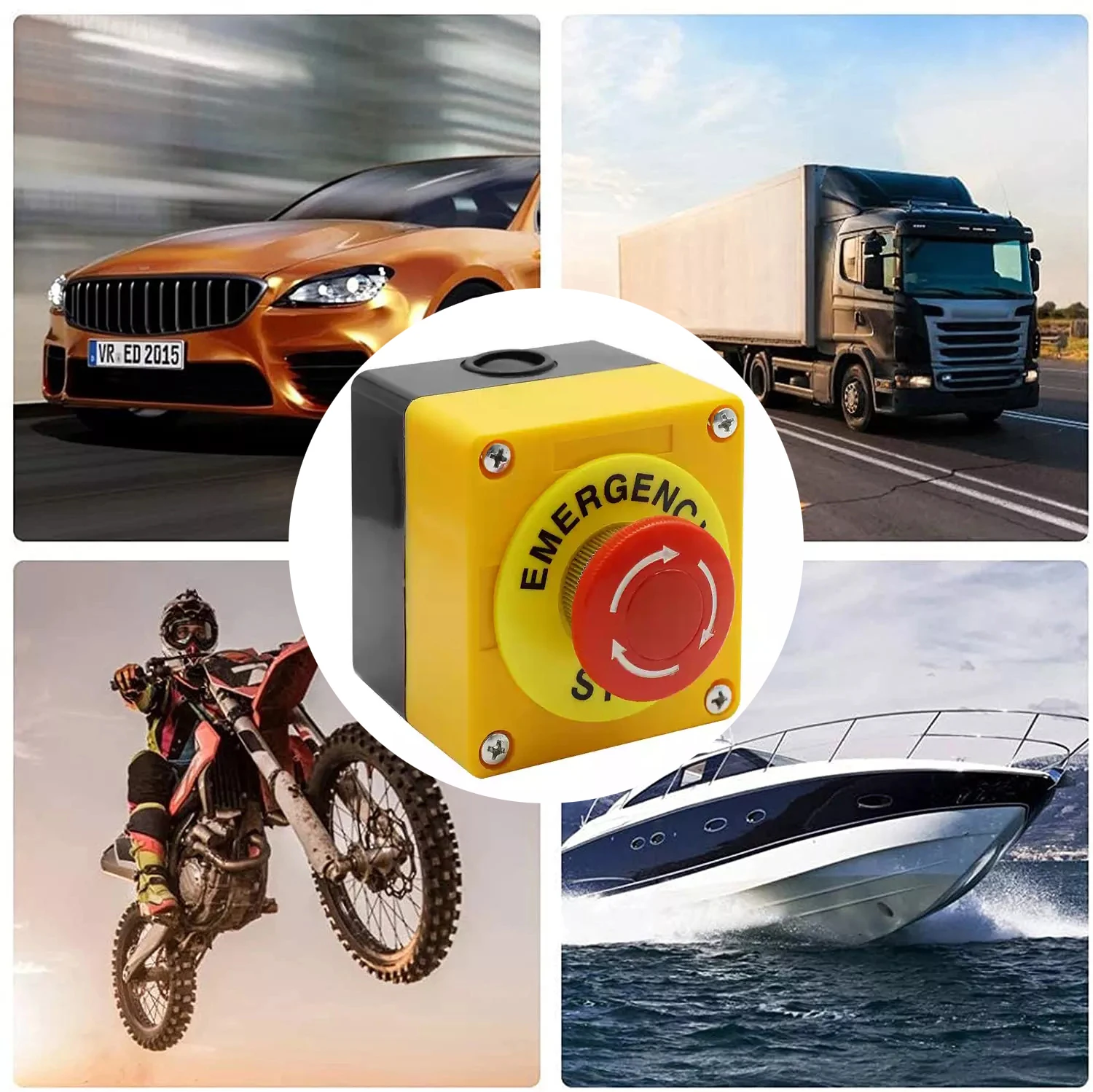 2 Position Momentary Emergency Stop Push Button Switch Red Mushroom ...