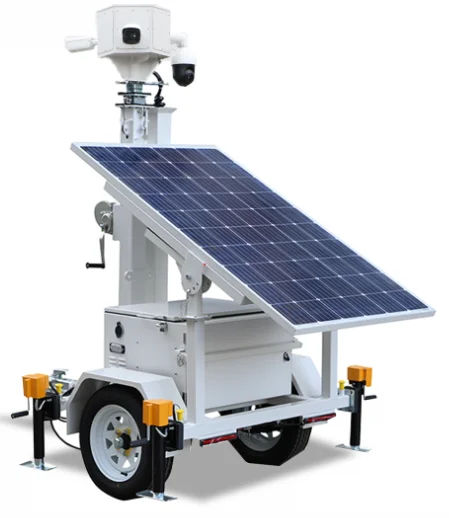 Mobile Security Camera Trailer - Telescoping Mast Tower