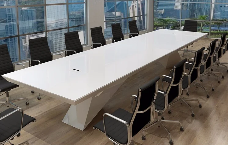 14 Person Meeting Room Table - Durable Artificial Marble