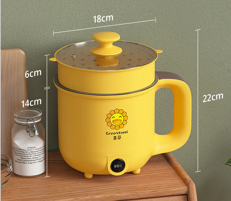 Dormitory Mini Nonstick Pot Electric Multi Cooker 1.8l Pots Cooking Set ...