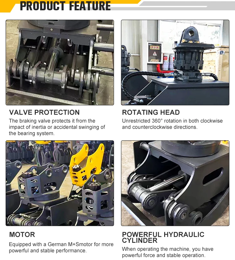 Excavator Hydraulic Rotator Log Grapple Wood Log Grab Forest Grapple ...