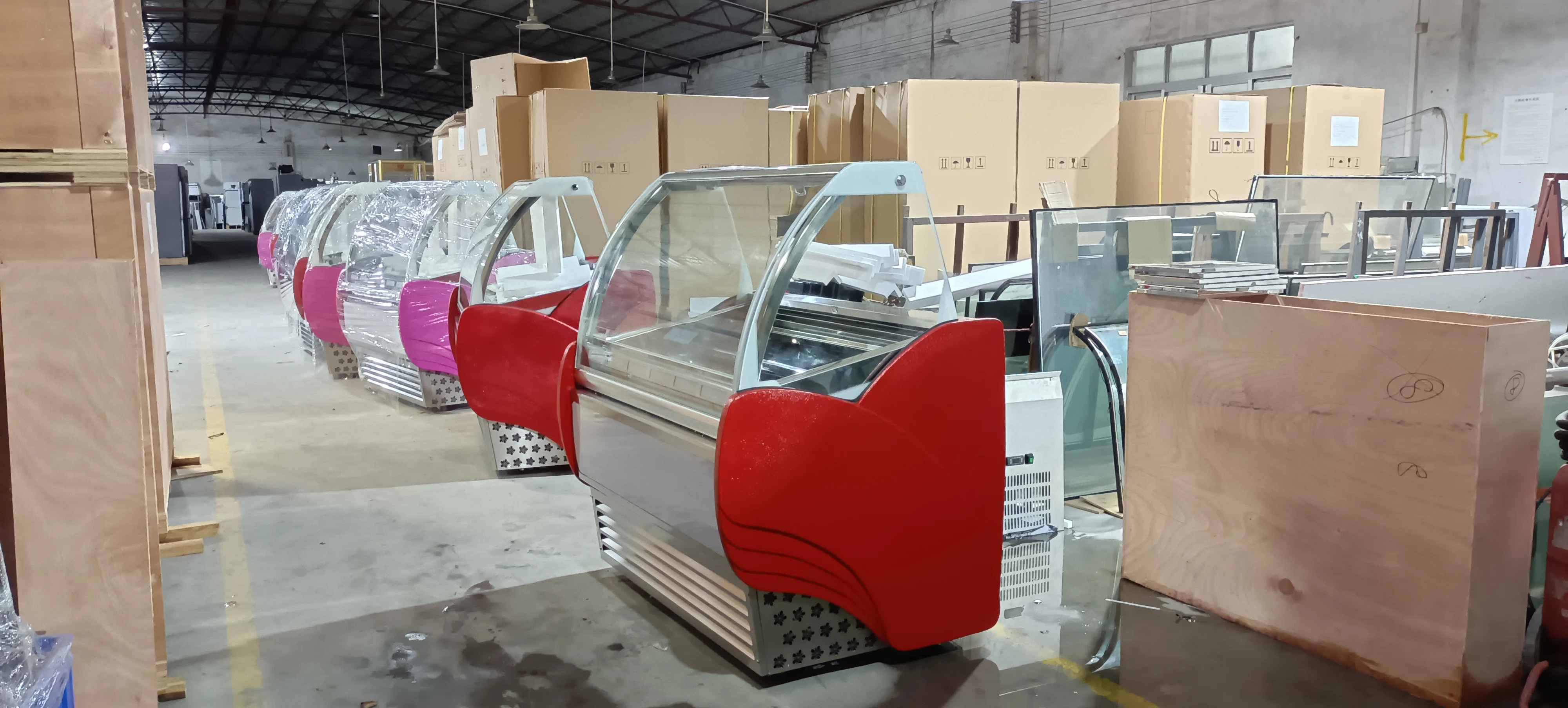 Supermarket Slim Display Freezer Frozen Ice Cream Display Fridge ...