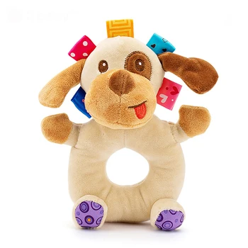 Plush Dogs Baby Soft Rattle Toys,Fabric Ring Rattles Shaker,Infant ...