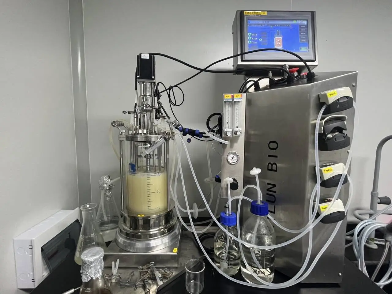 5 Litre Glass Bioreactor Fermenting Equipment Bioreactor Price ...