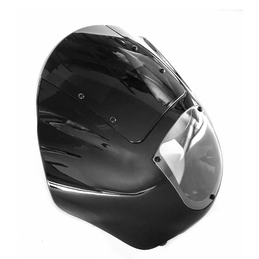 Black Abs Quarter Fairing With Clear Pc Windshield For Harley 86-94 Fxr ...