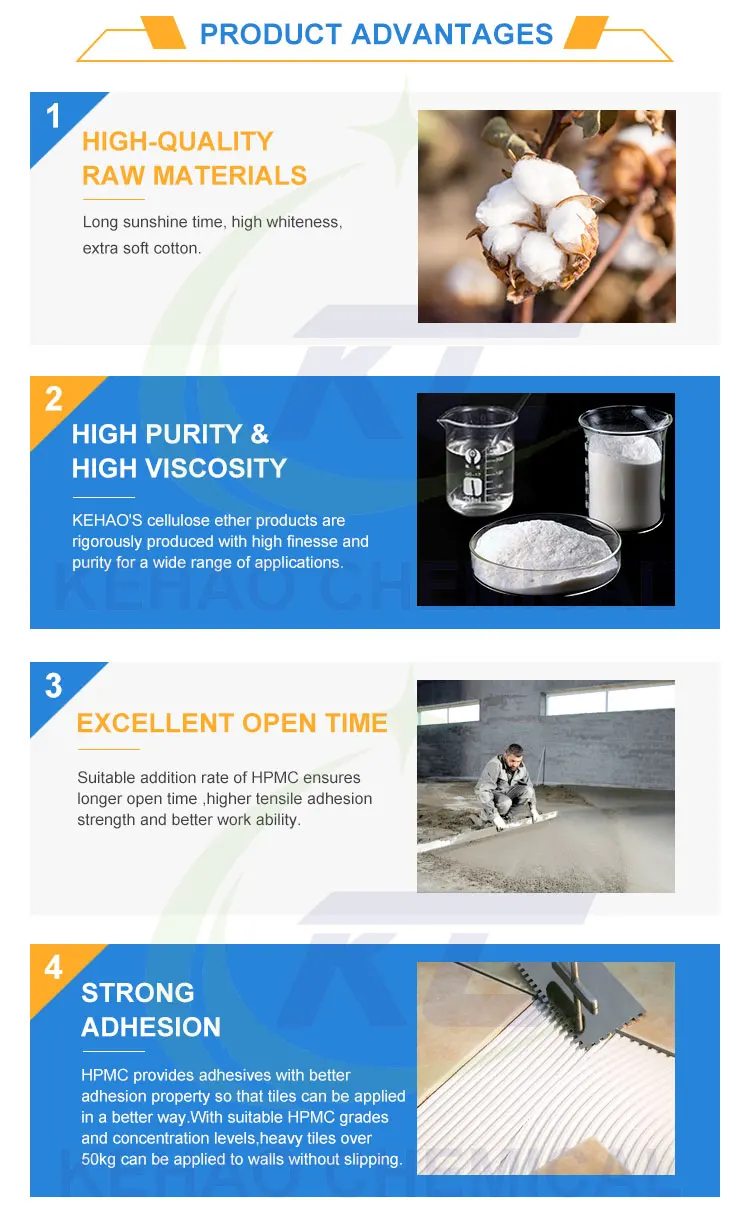 Hydroxypropyl Methyl Cellulose Ether Powder Mortar Glue Hpmc Wall Putty ...