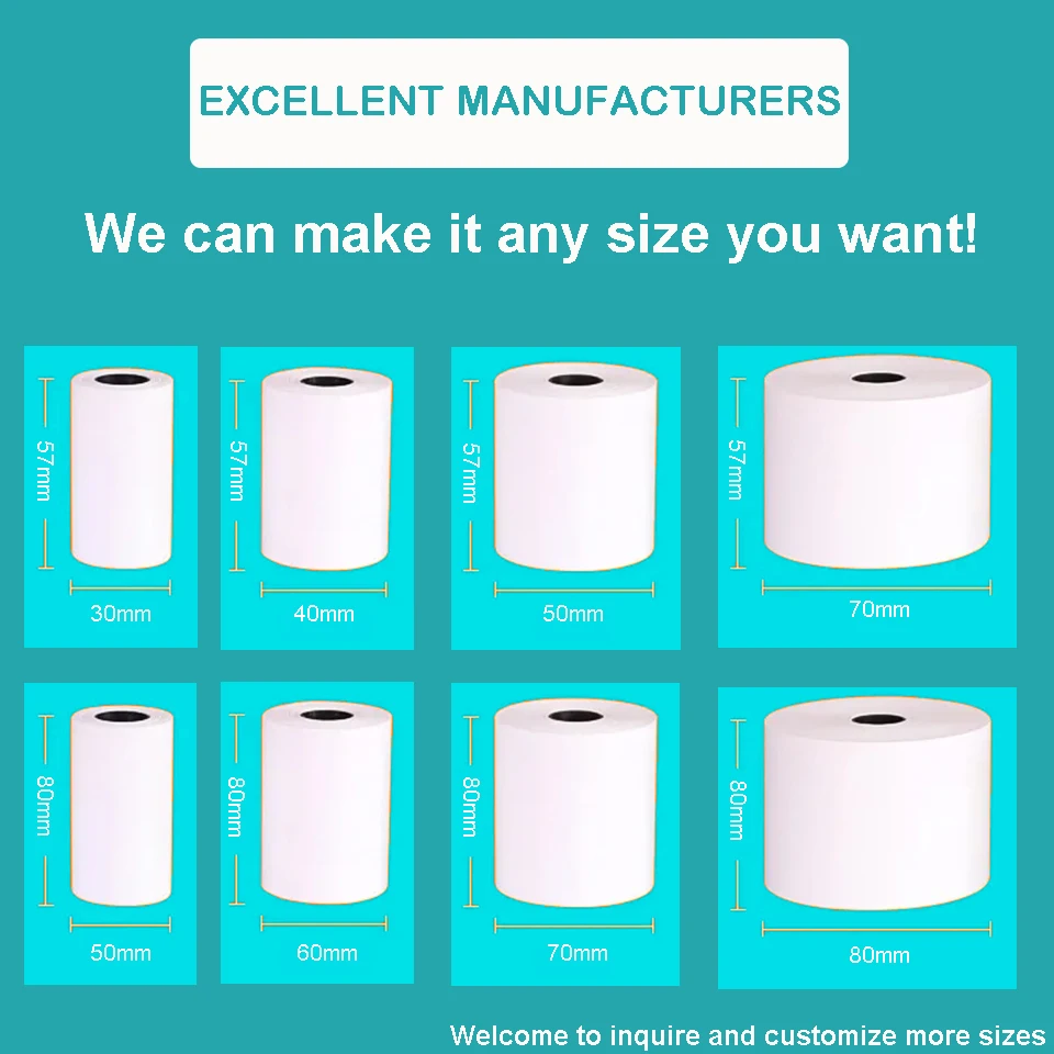 Thermal Paper Roll Various Colors Printing Paper 57*38 57*30 Customized ...