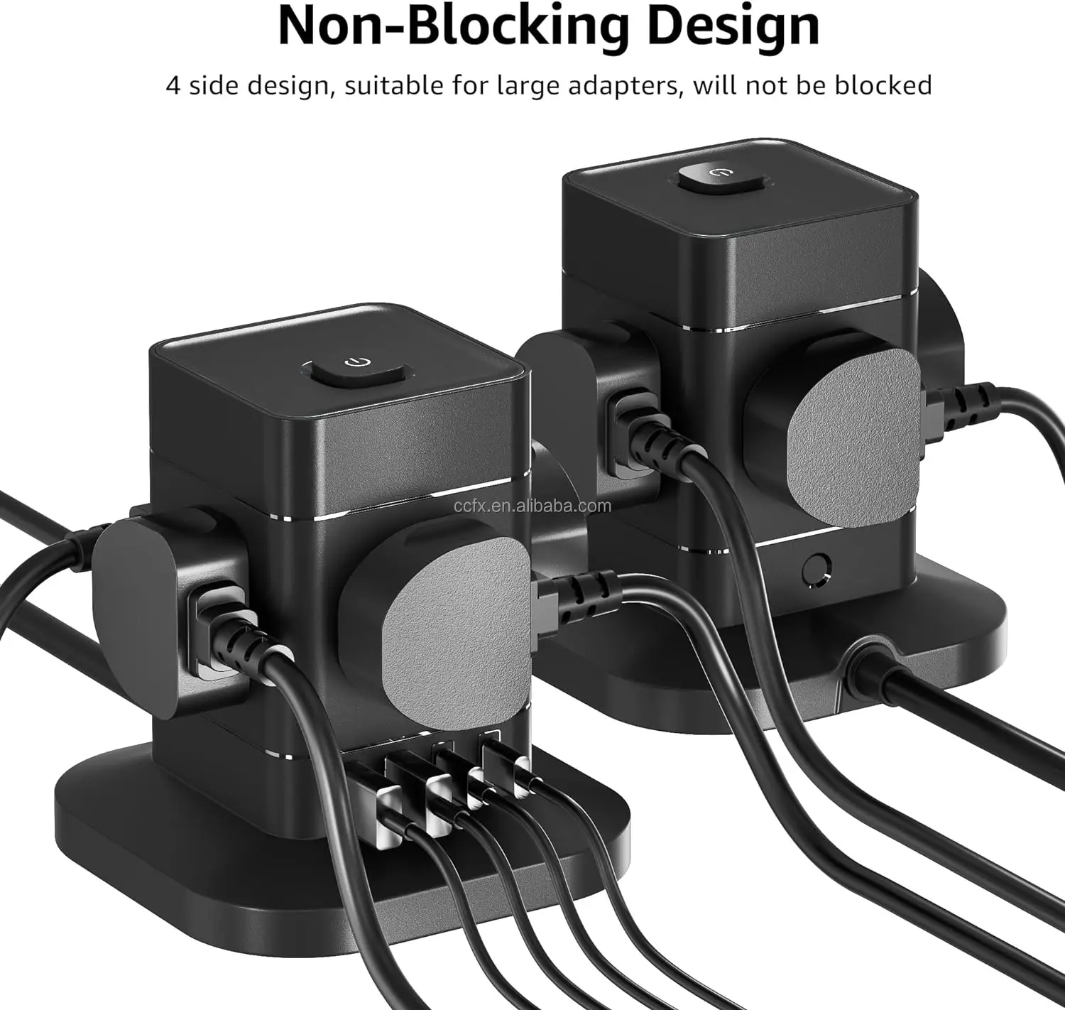 British Standard Power Strip Tower Muti-plug 4 8 12 Outlet +2USB and ...