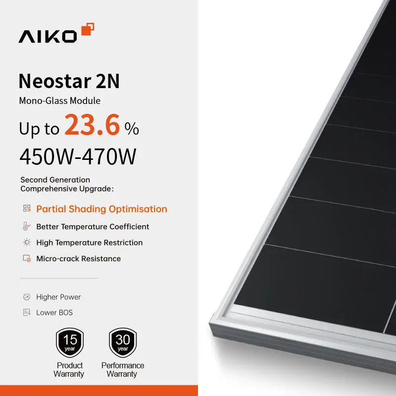 Aiko Solar Module - 450W-470W N-Type ABC Panel Efficiency