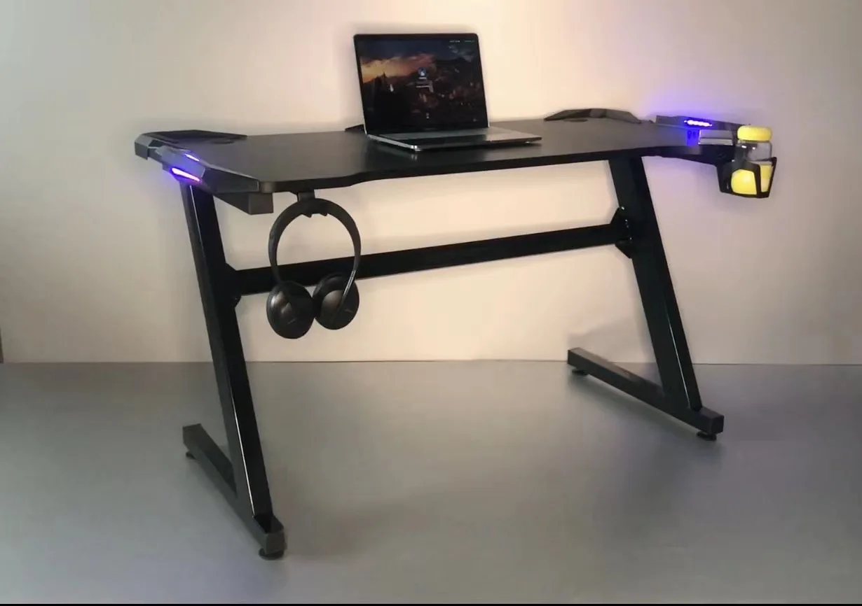 Professional Gaming Height Adjustable Game Club Office Table Rgb Led ...