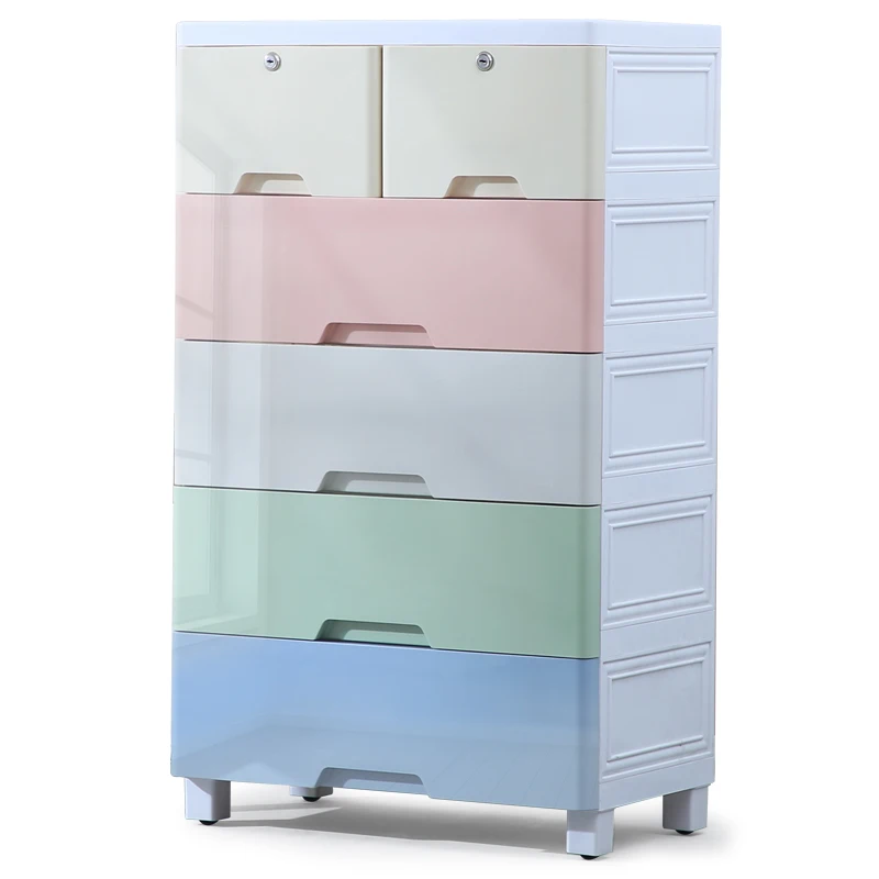 Multilayer Plastic Storage Drawers Colour Cabinet For Baby Clothes With ...