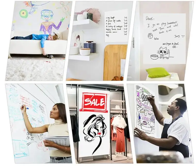 Static Magic Whiteboard Sticker Easy Chart Magnetic Whiteboard Self ...