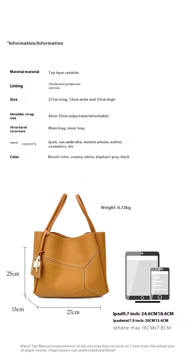 2025 A-126 New Niche Design Genuine Leather Women's Crossbody Tote ...