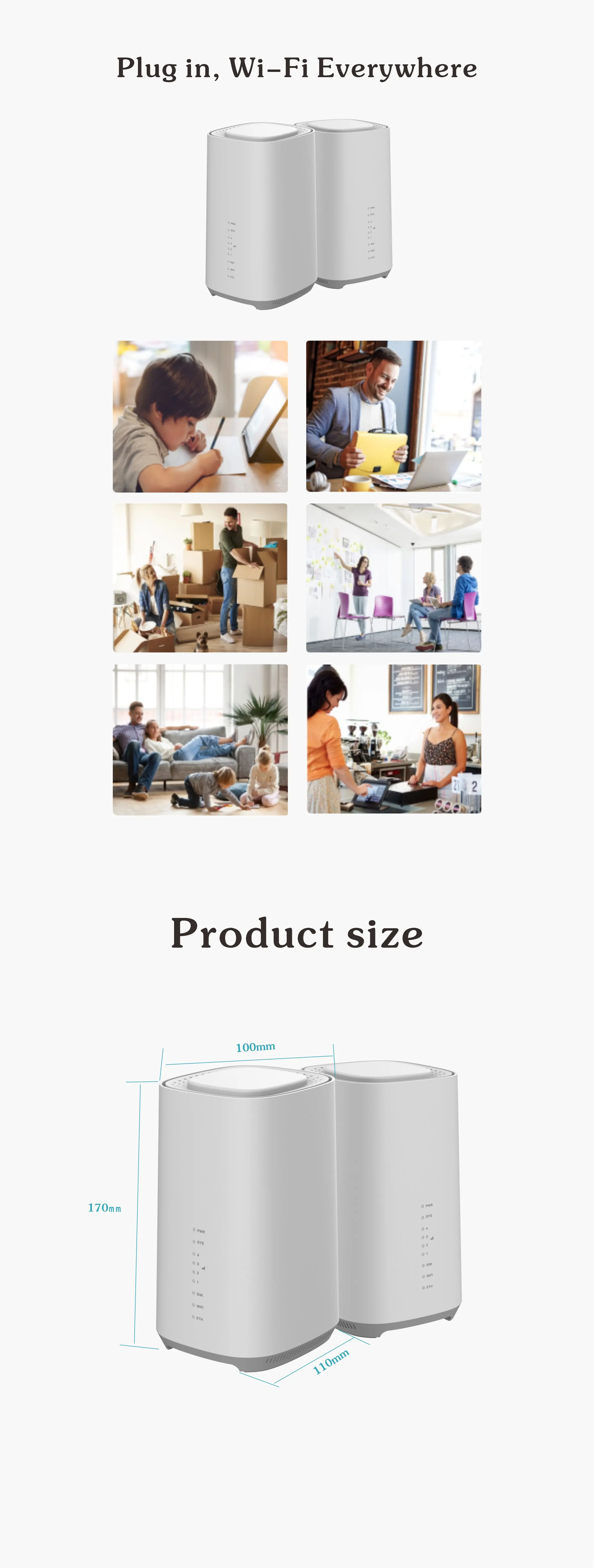 5g Modem Router With Sim Card Slot 5g Lte Router Wifi-6 Ax1800 Mobile ...