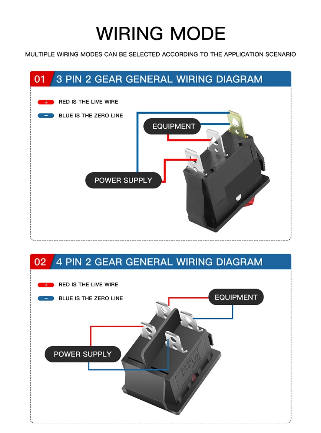 ANHEDA Single-Pole Marine Rocker Switch - Reliable & Durable