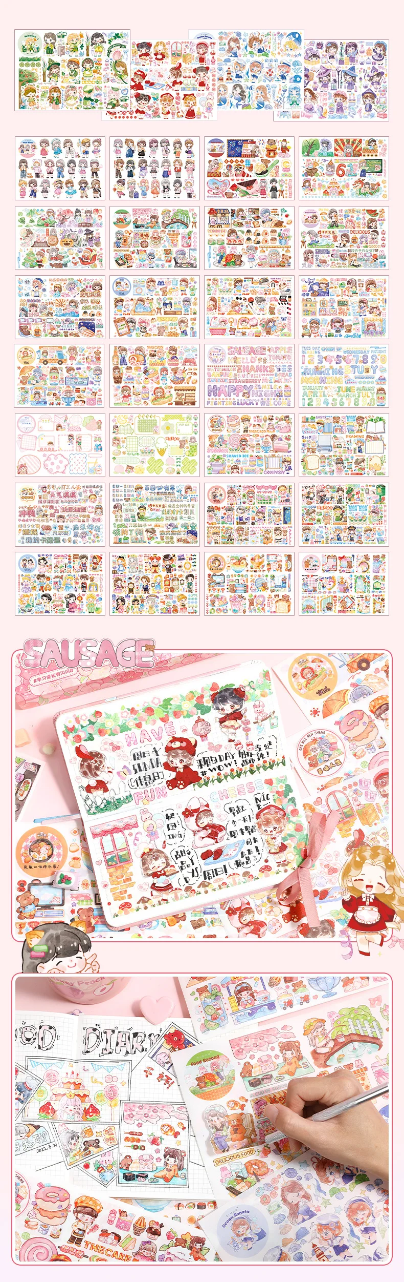 Simno Cute Korean Stickers 32 Sheets Per Box Shan Shan Sticker ...
