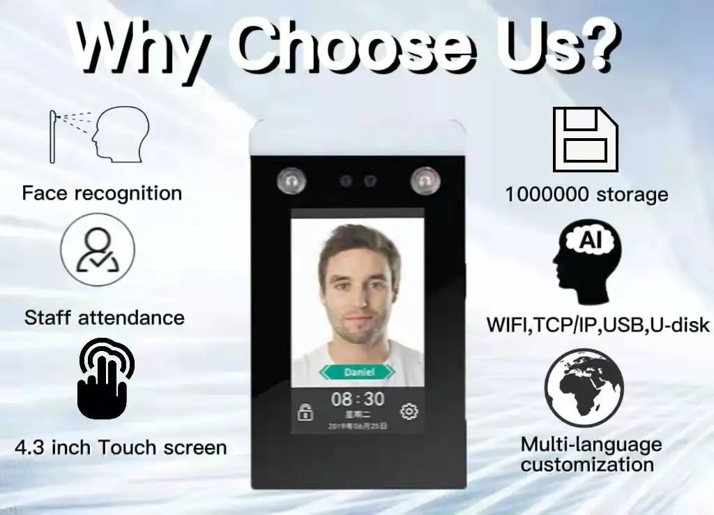 Office Biometric Fingerprint Scanner with Face Recognition