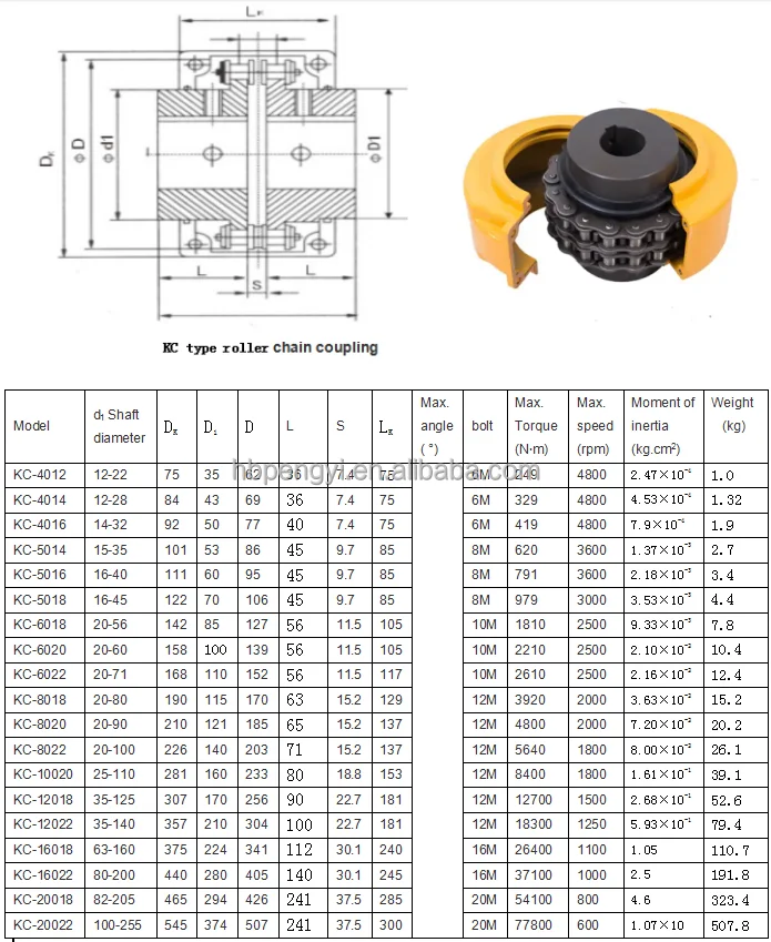 Flexible Mechanical Coupling KC Chain Coupling 5016/6018/12018