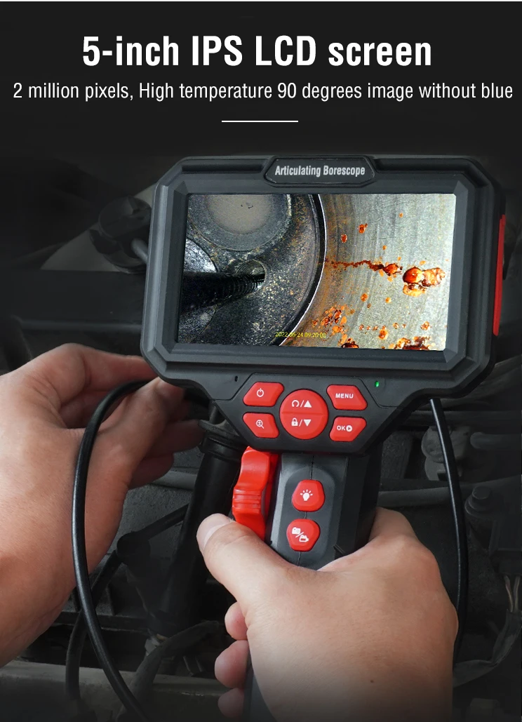 2 Way Articulating Inspection Borescope Auto Diagnostic Tool Industrial ...