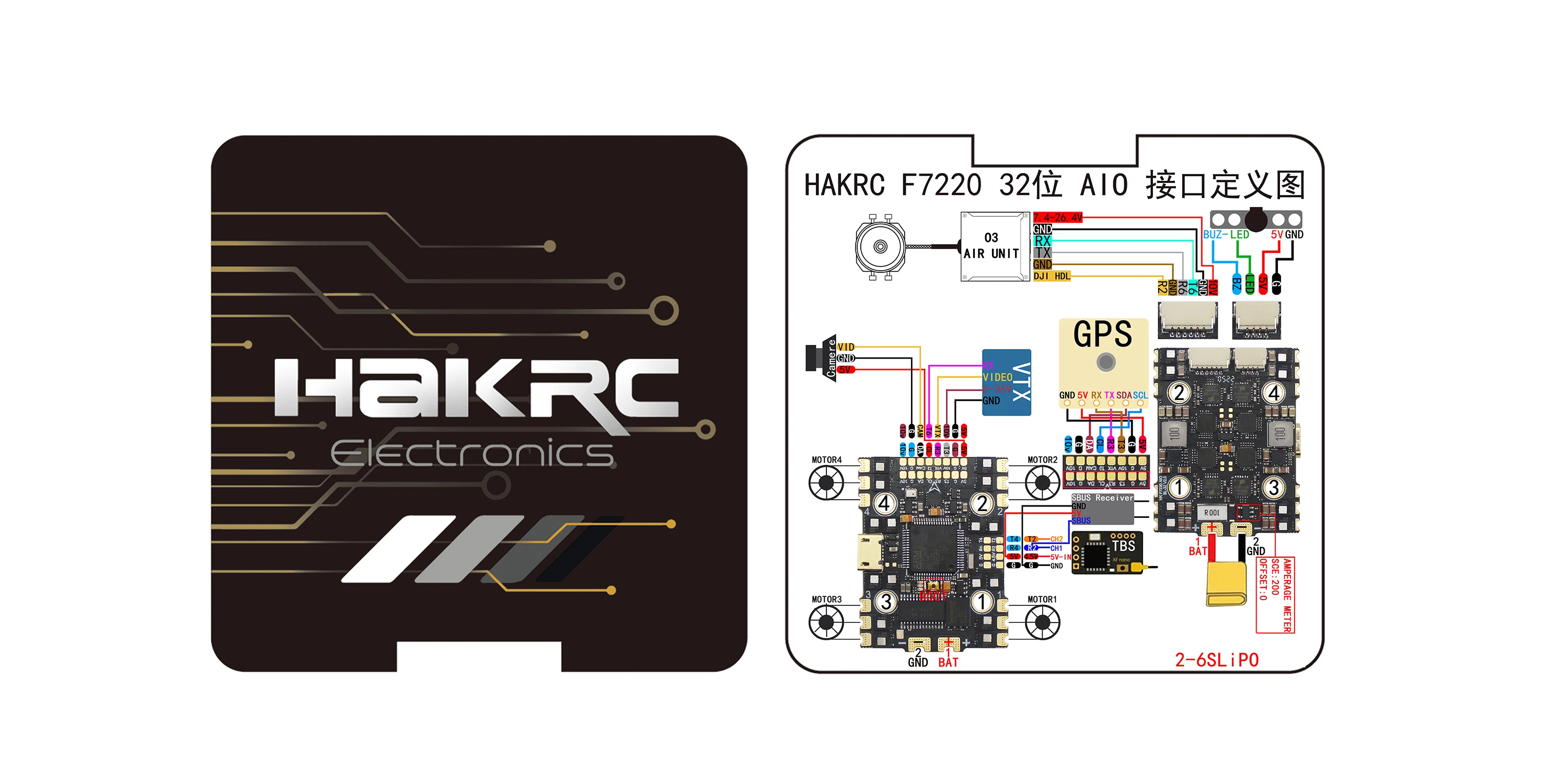 Hakrc F7220 Aio Flight Controller Icm42688 Blheli_s Bl32 50a Esc Built ...