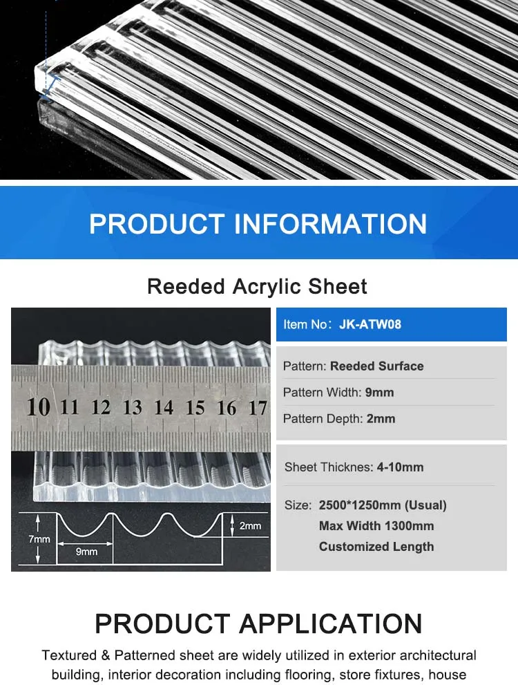 Clear Reeded Acrylic Sheets - Perfect for Home & Office