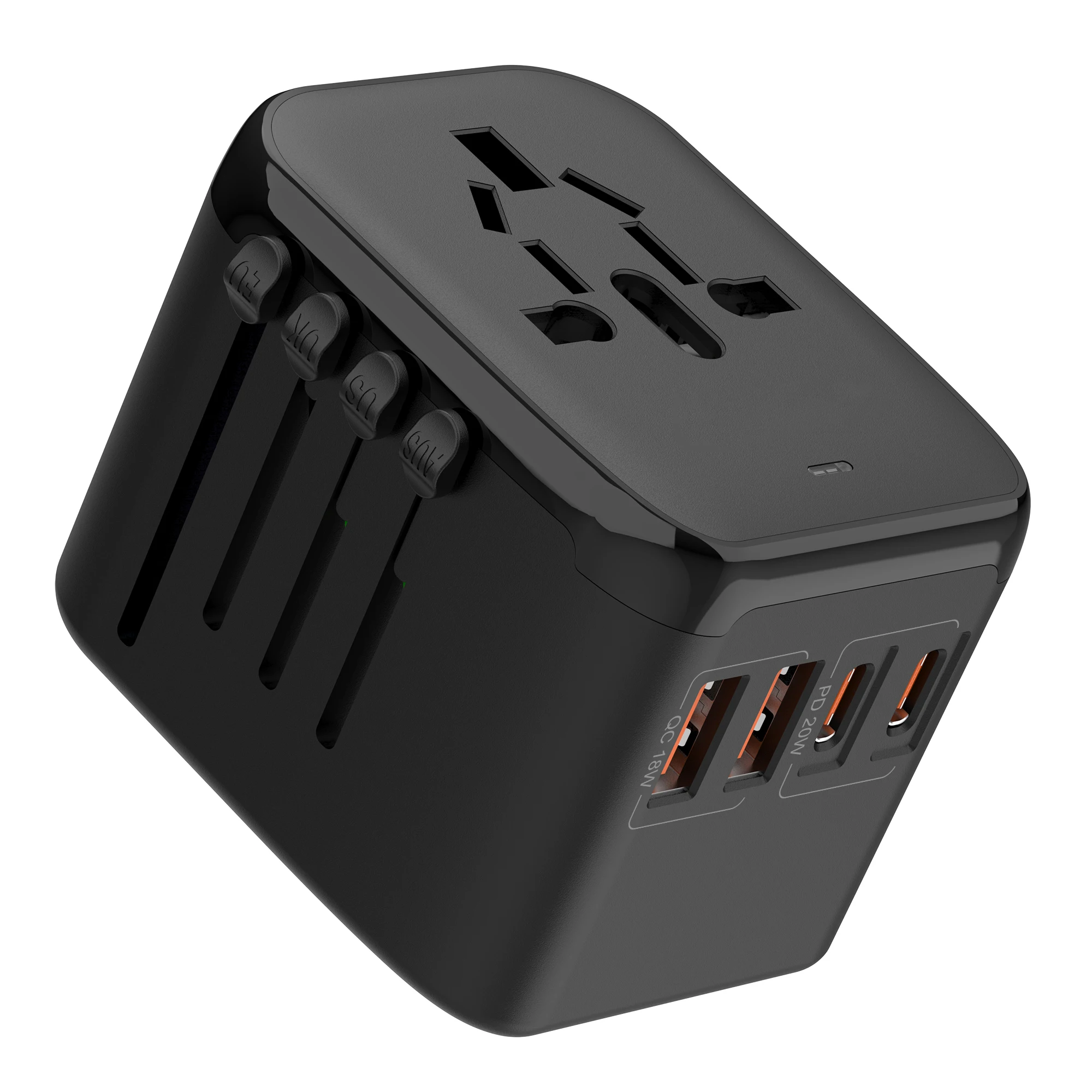 Universal Travel Adapter with USB and Type-C - 20W PD QC 3.0