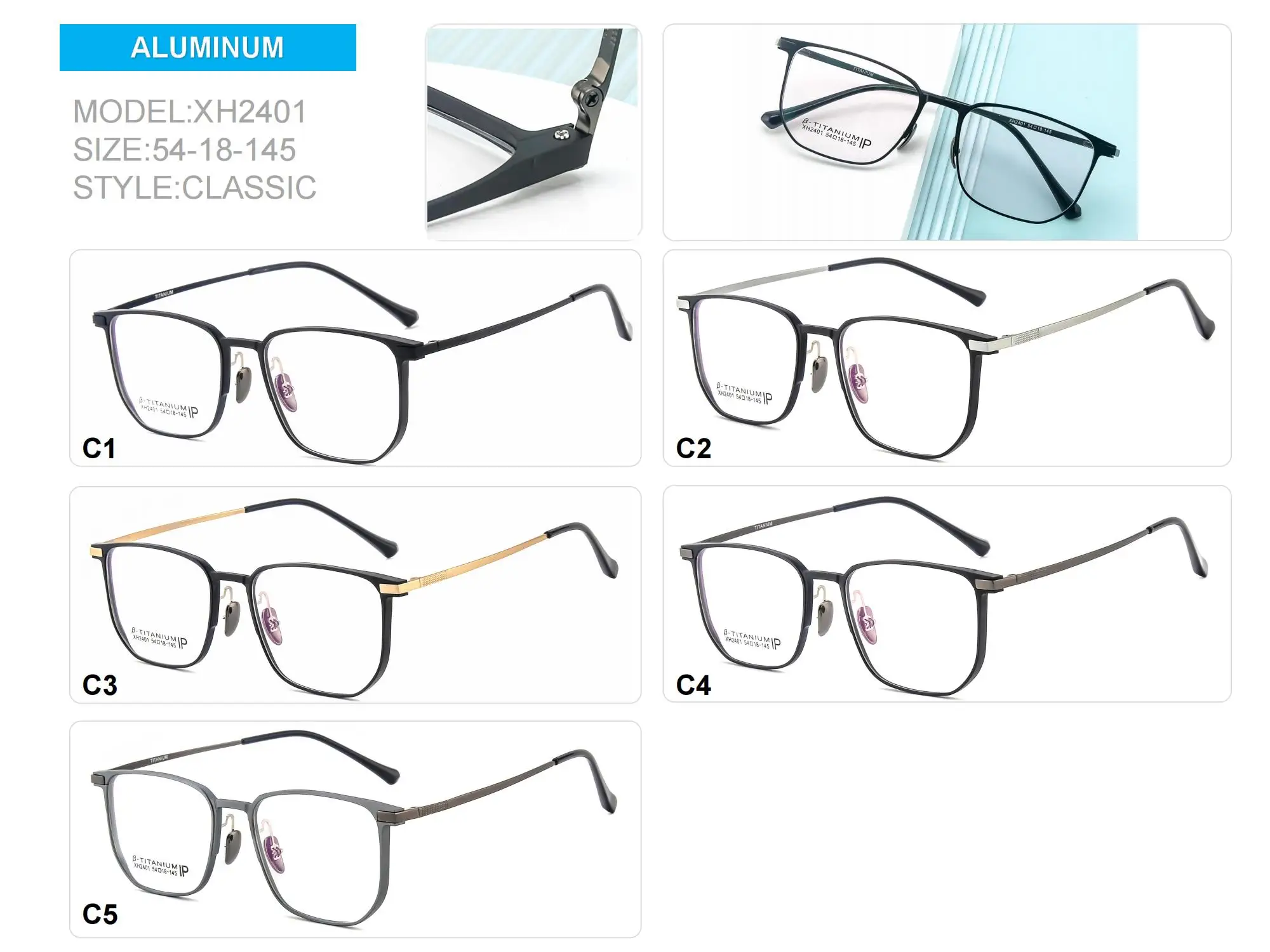 Zowin Model Xh2401 Polygon Aluminum Magnesium Optical Frame Luxury ...