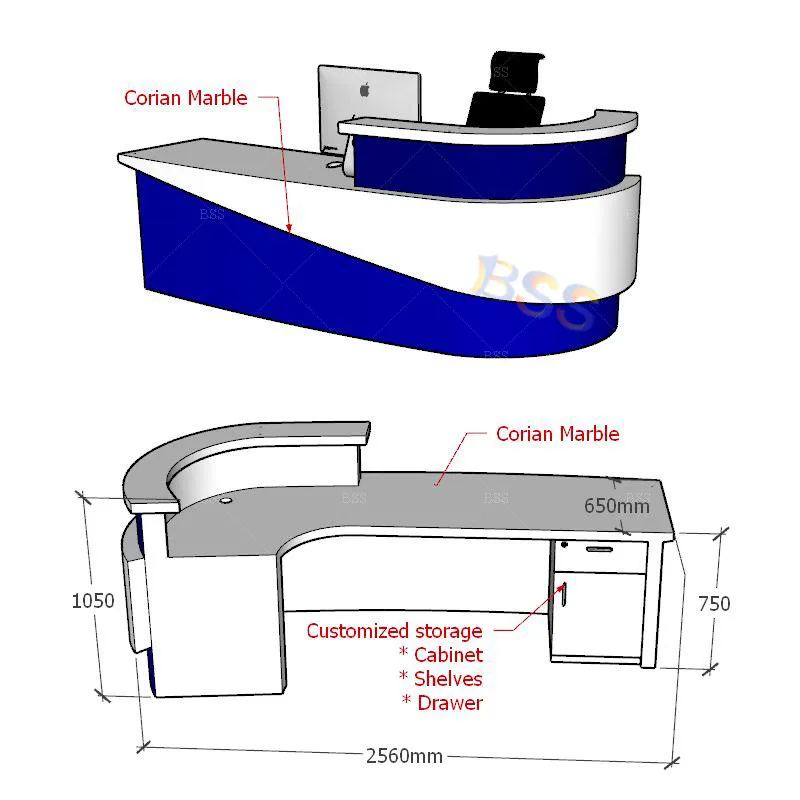 Luxurious Receptionist Counter - Elegant & Durable Design