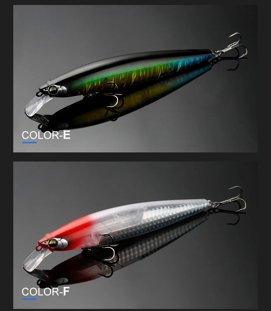 130mm 18.5g New Scales Flashing Minnow Lures Floating Jerkbait Short ...