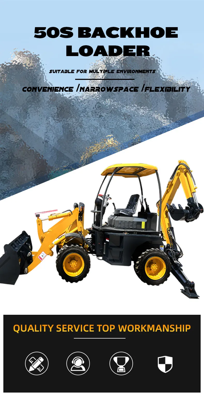 4x4 Compact Tractor Mini Backhoe Loader With Loader And Backhoe - Buy ...