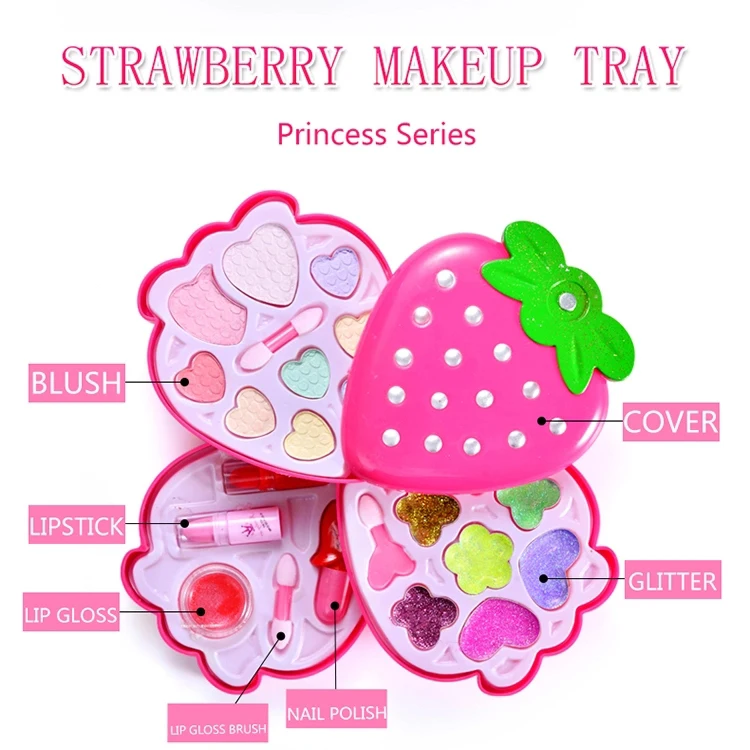High Quality Strawberry Makeup Kit Cosmetic Set Toy Makeup Kit For Kids ...