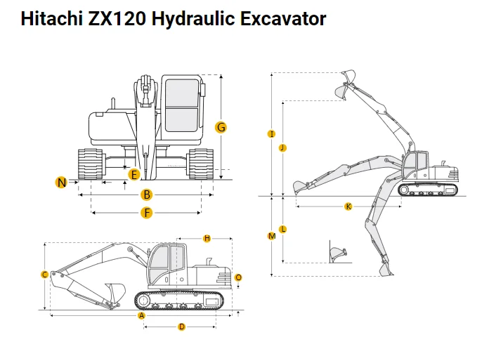 Original Used Hitachi Zaxis 120 Japan EX120-5 Excavator Hydraulic ...