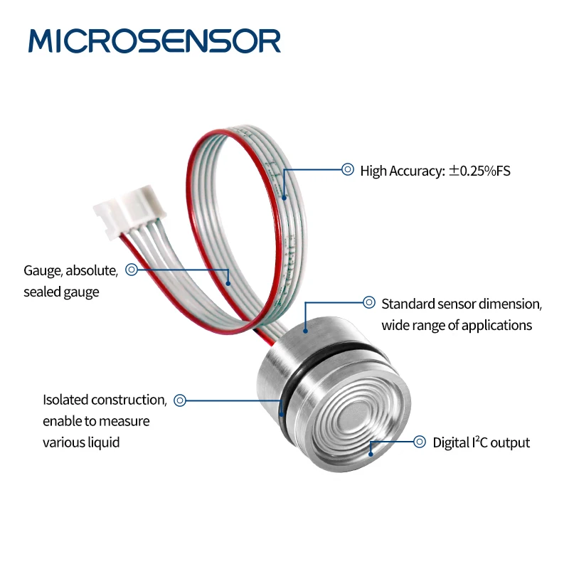 Microsensor Mpm3801 I2c Intelligent Pressure Sensor - Buy Digital Water Pressure Sensor Pressure ...