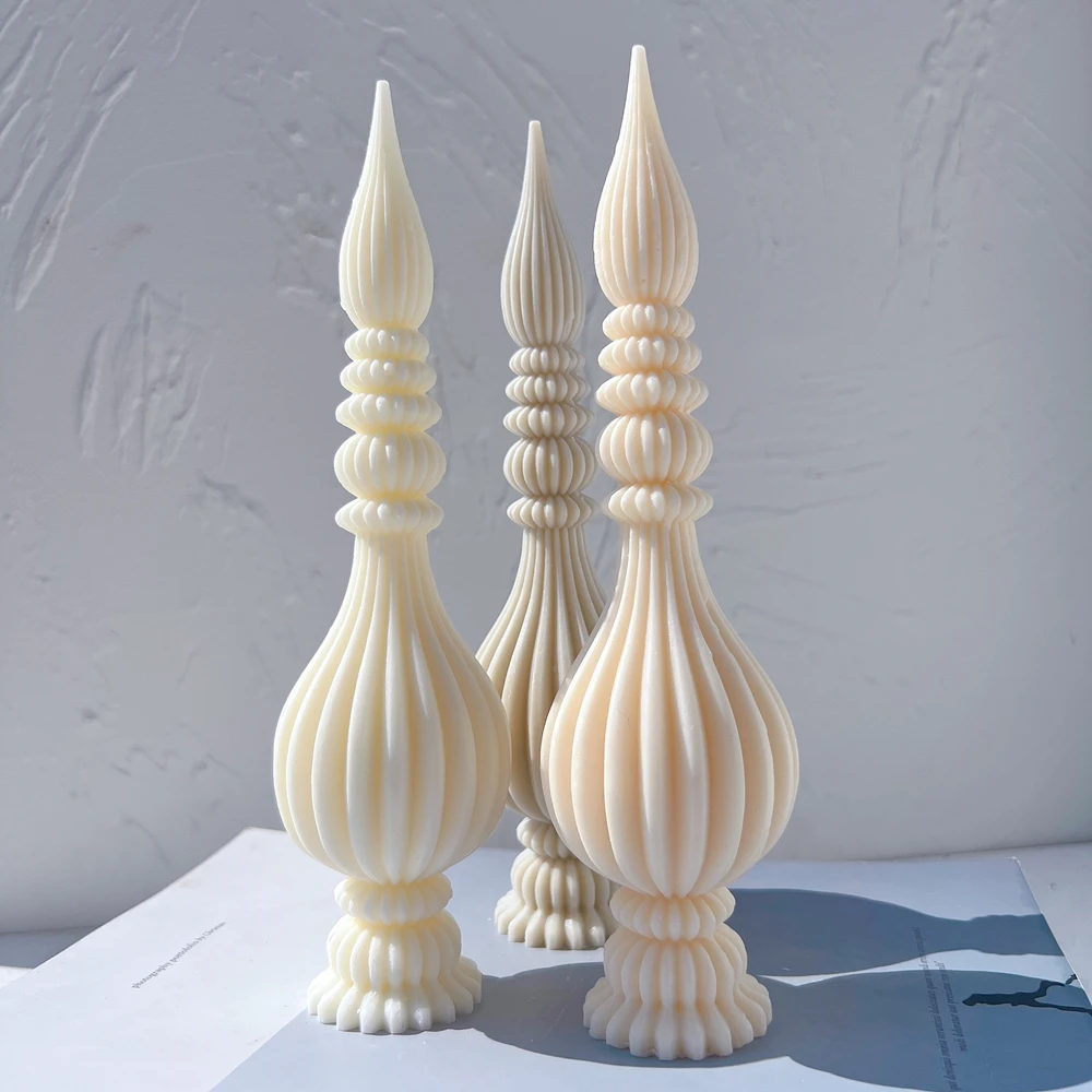 Tall Ribbed Pillar Candle Molds - Sustainable DIY Options