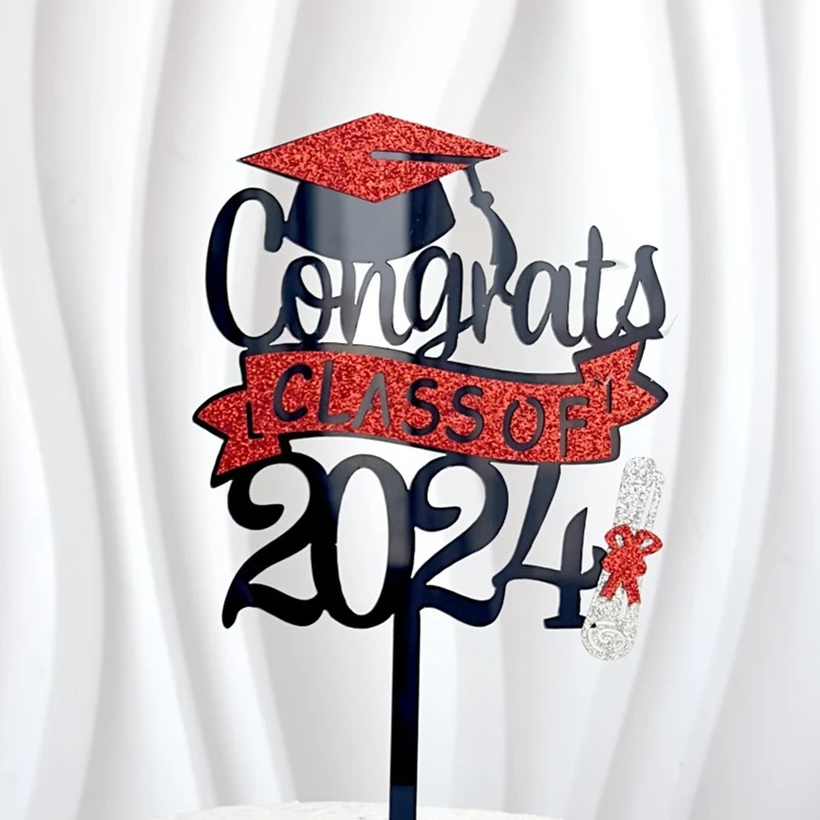 Congrats Grad Cake Topper 2024 Graduation Grad Party Decorations Cake ...