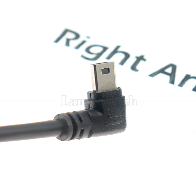 90 Degree L Shape USB to Mini B 5 Pin Data Charger Cable for Camera ...