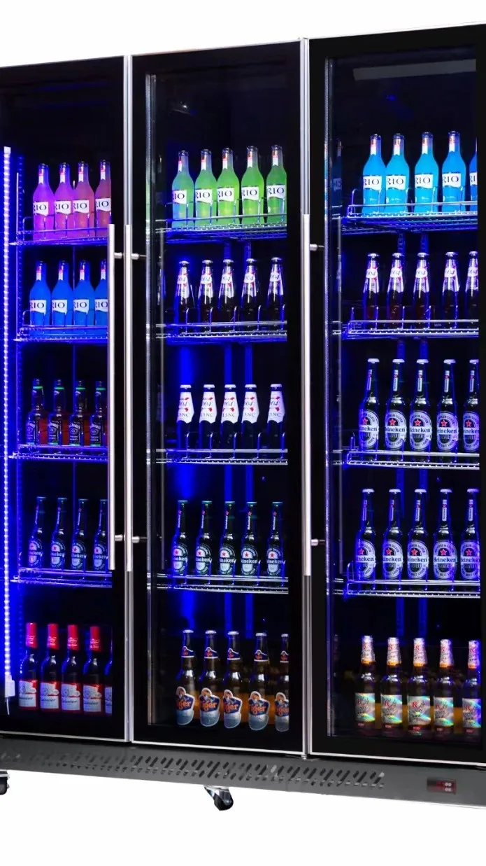 Vertical Wine Refrigerated Display Cooler Upright Inside Led Drink ...