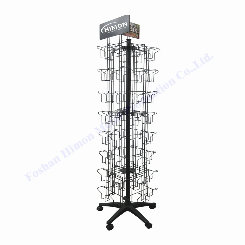 free standing retail floor metal wire 56 pockets rotating spinner seed ...