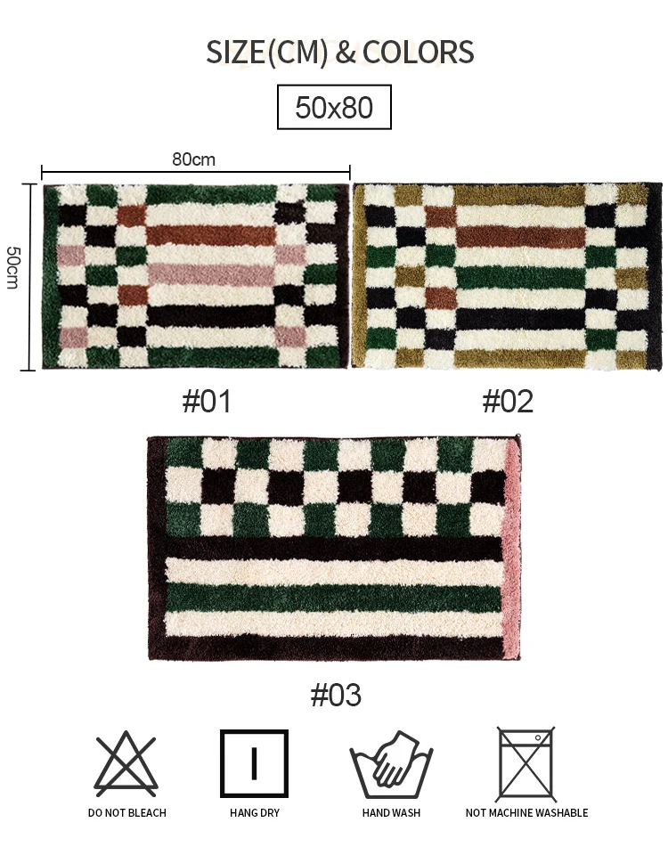 Custom Classic Checkerboard Pattern Tufted Durable Door Mats Wholesale ...