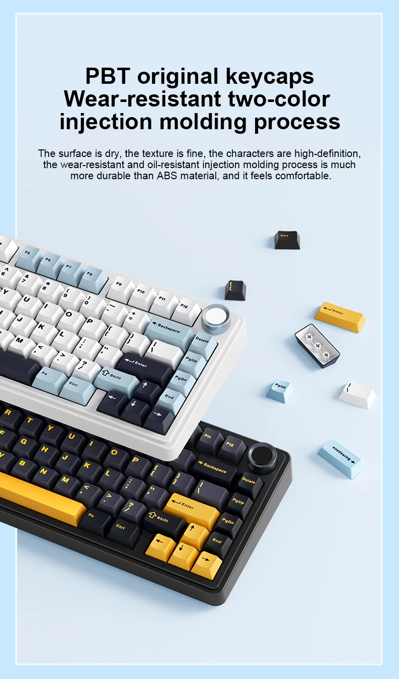 AULA F75 75% Mechanical Gaming Keyboard - RGB Backlit, Wired & Wireless ...