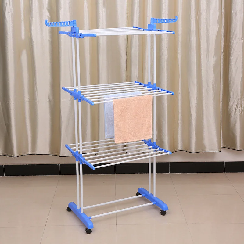 3 Tier Retractable Drying Racks - Foldable & Metal Clothes